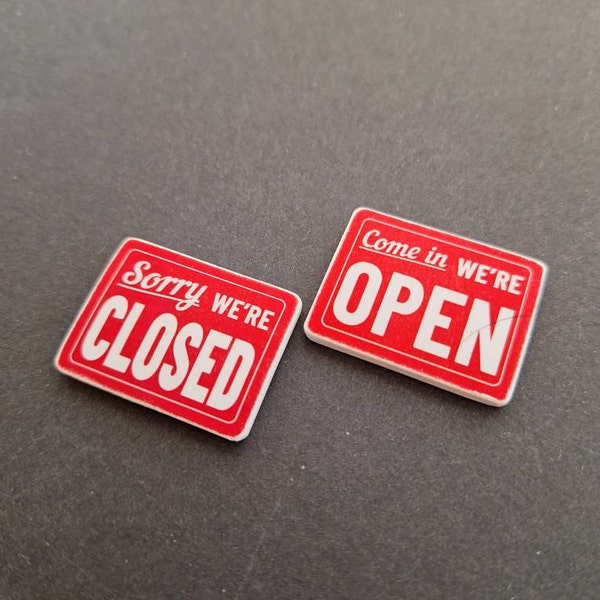 Dollhouse Miniature Open & Closed Shop Signs Shop Signs Handmade ...