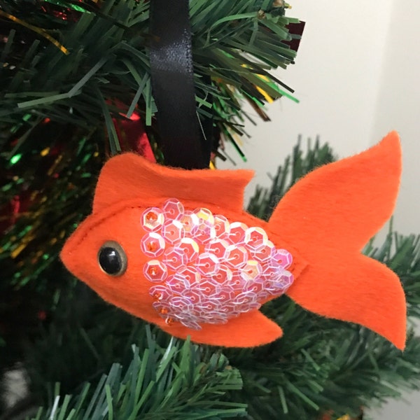 Felt Goldfish Christmas Bauble in Orange - Etsy UK