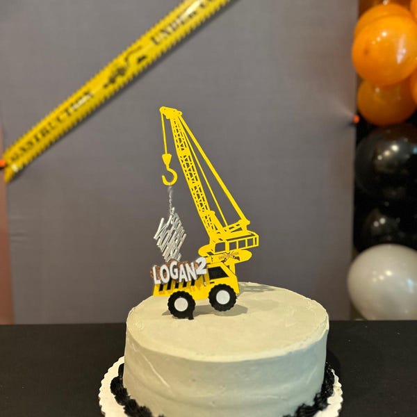 Construction Birthday Party, Personalized Wood Construction Truck Crane ...