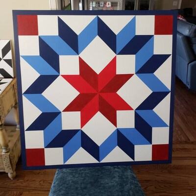 Mariner's Compass Barn Quilt Pattern, DIY Barn Quilt, Barn Quilt ...