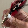Rooster and Pheasant Feather Credit Card Clip With Skulls Bead Accents ...