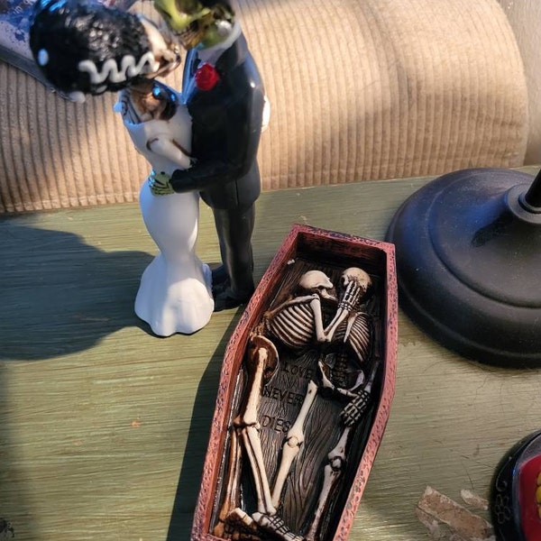 Pins & Bones Frankenstein and Bride Figurine, Hand Detailed ...