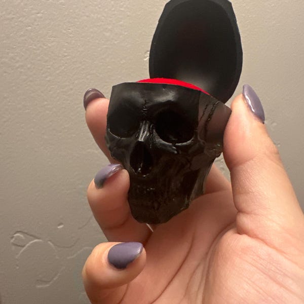 Skull Box for Two Rings. Ring Holder for a Wedding Ceremony. Gothic ...