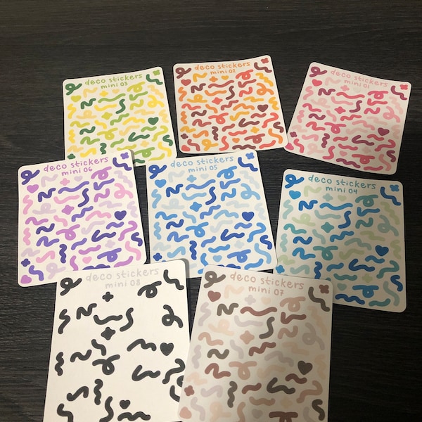 Mini Deco Stickers || Matte Sticker Sheets || for Journaling, Planners ...