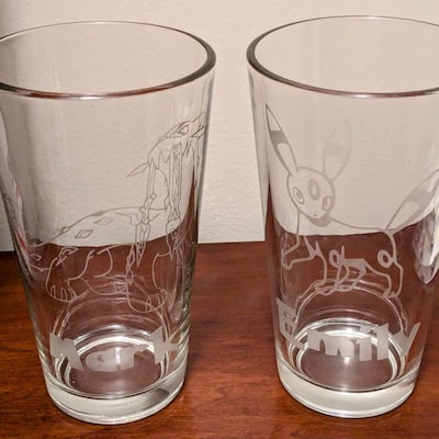 Any Pokemon Etched Pub Glass one Pub Glass - Etsy