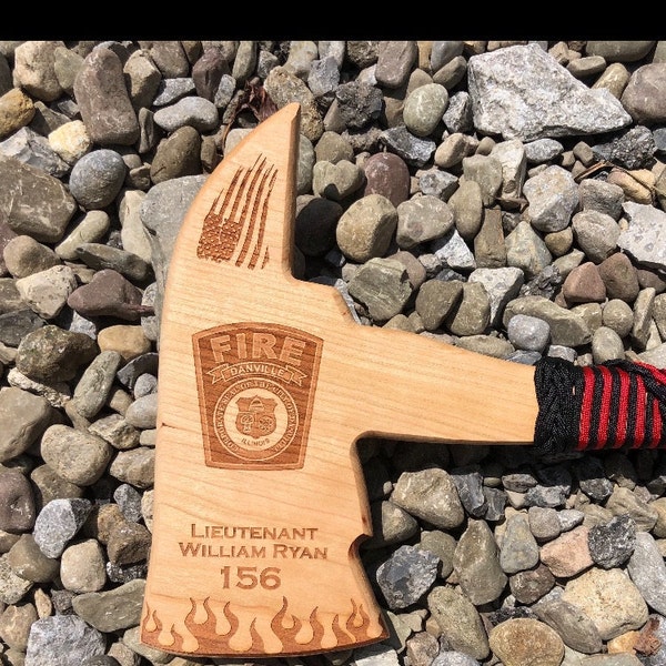 Firefighter Axe Cherry Wood -custom Laser Engraved - Etsy