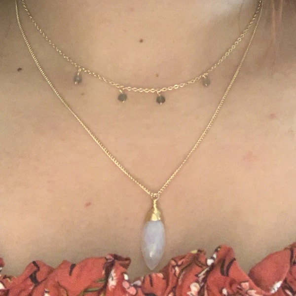 Wire Wrapped Larimar Teardrop Pendant Necklace Gold / Minimalist ... Wire Wrapped Larimar Teardrop Pendant Necklace Gold / Minimalist ...