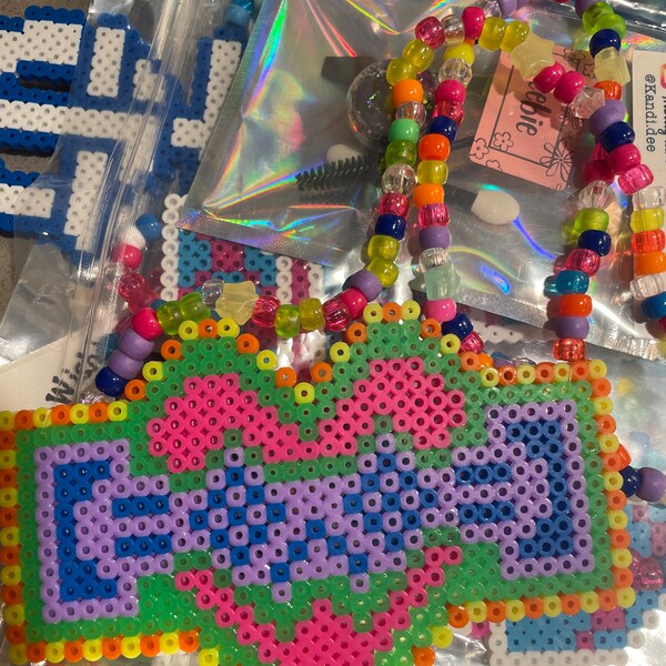 Moth Skull Kandi Perler Neclace - Etsy