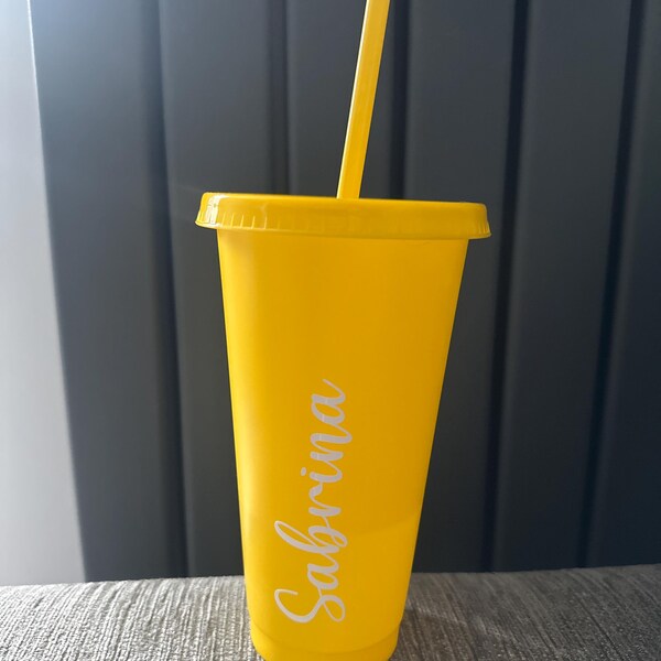 Personalised Heart Name Cold Cup 24oz | Starbucks Cup With Lid and ...