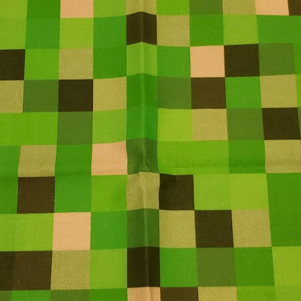 8-bit Fabric - 8-bit Dark Green Pixels- 3/4ths of an Inch by Joyfulrose ...