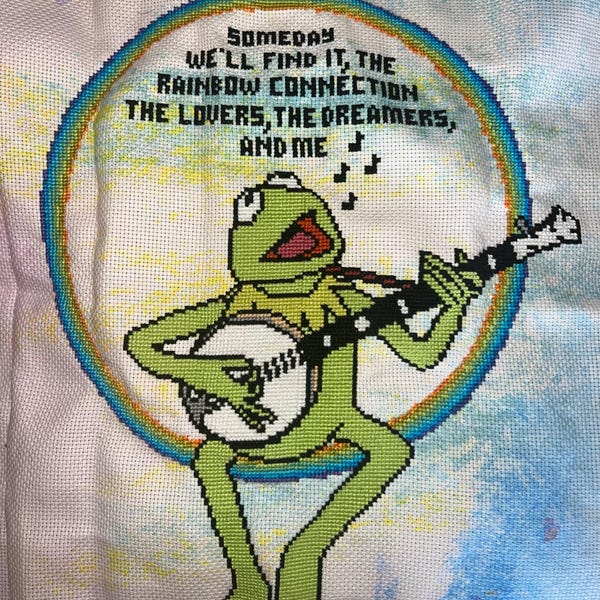 Rainbow Connection Singing Kermit Frog Inspired Cross Stitch Pattern ...