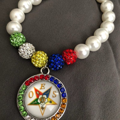 1 Round OES Order of the Eastern Star Charm Pendant Silver Tone ...