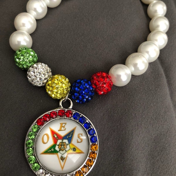 1 Round OES - Order of the Eastern Star Charm - Pendant - Silver Tone ...