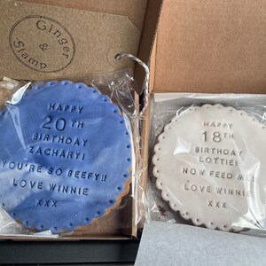 Big Round Personalised Celebration Biscuit Birthday - Etsy UK