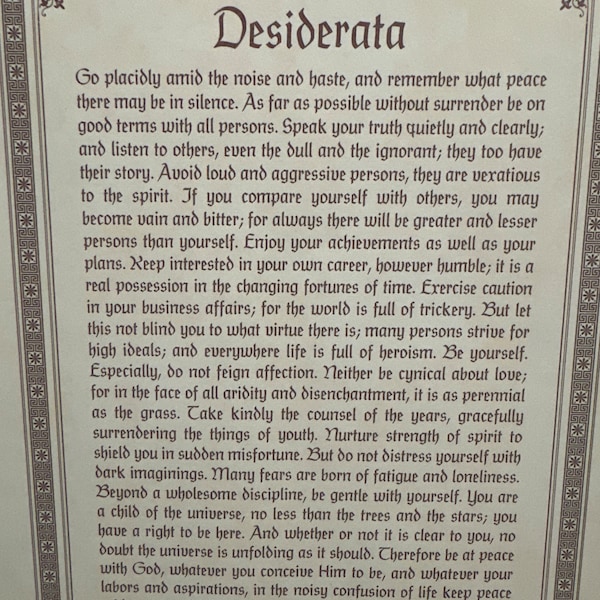 Desiderata Printable | Desiderata Poem | Desiderata Print | Desiderata ...