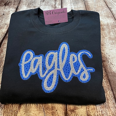 EAGLES Double Stack Team Applique Design Hand Lettered Design - Etsy