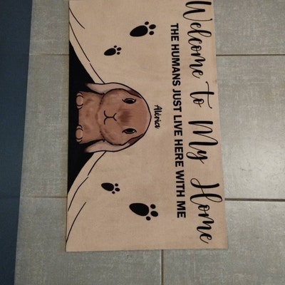 Welcome to the Rabbit House Doormat Bunny Welcome Doormat - Etsy