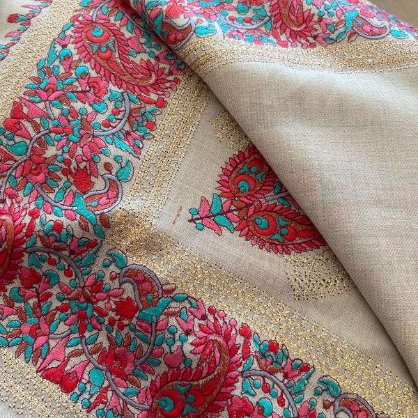 Muhgal Darbar Design With Gold Thread, Wedding Gift, Kani Work ...