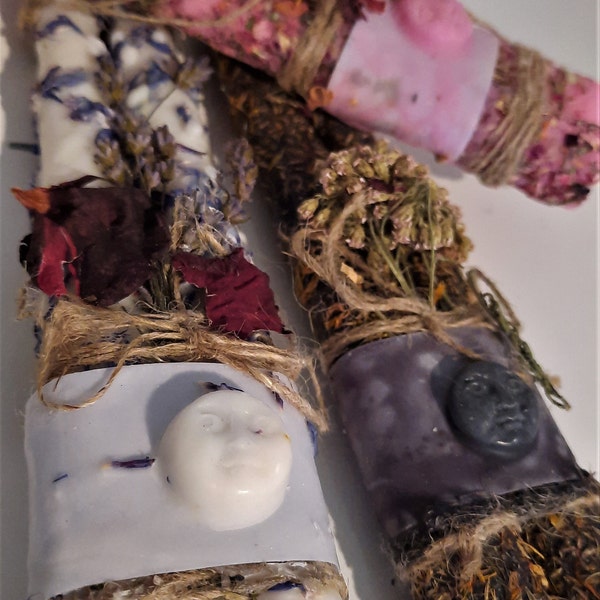 Set Herbal Ritual Candles, Moon Candles, Altar Candles, Spell Candles ...