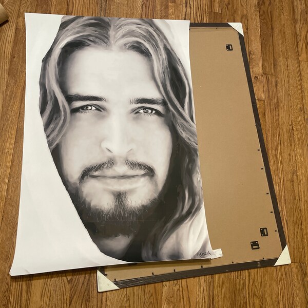 Jesus Christ Wooden Frame Portrait Print, Jesus Painting, Jesus ...