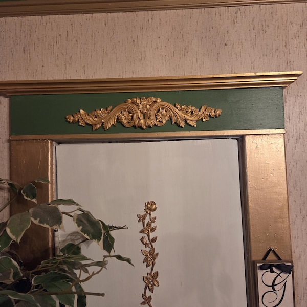 Floral Scroll With Pearl Carved Door Header Appliqué, Onlay for ...