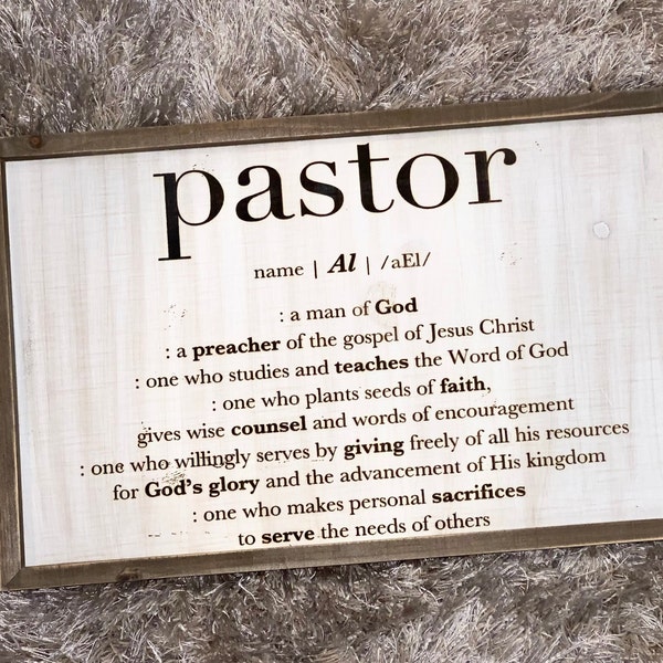 Pastor Gift Ideas, Pastor Definition Print, FRAMED Decor, Preacher Gift ...