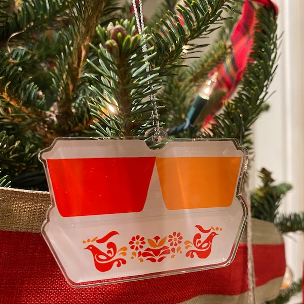 Vintage Pyrex Christmas Ornament: Refrigerator Fridgie Set - Etsy