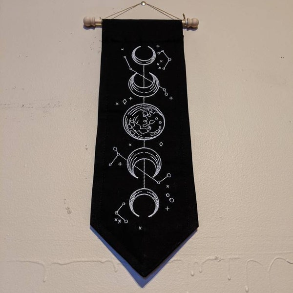 Moon Phase Celestial Banner Pennant Space Banner - Etsy