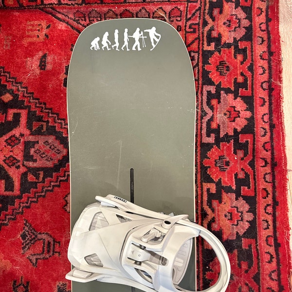 White Snowboarding Evolution Sticker - Etsy