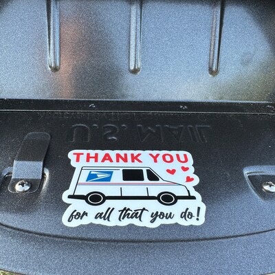 USPS Thank You Mailbox Sticker, Mailbox Decor, Peel and Stick Sticker ...