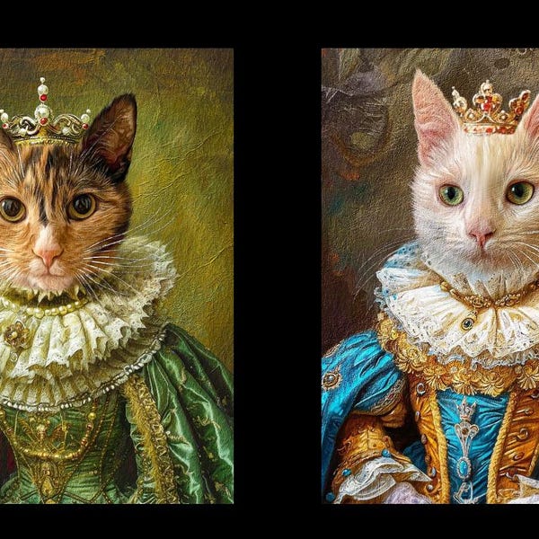 Royal Cat Portrait Renaissance Pet Painting Custom Regal Cat Portraits ...