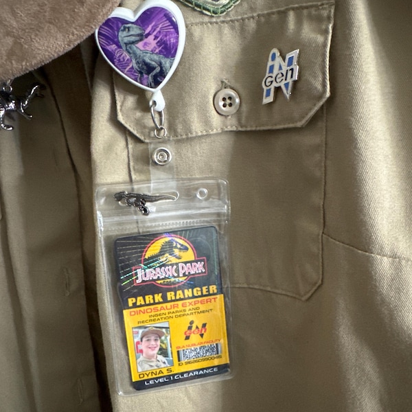 Jurassic Park Ranger ID Badge [customize With Your FACE or NAME ...