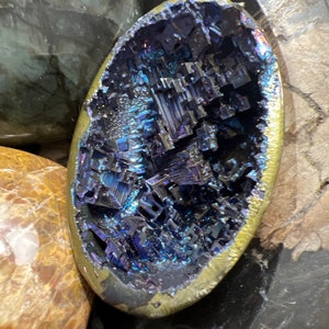Rainbow Bismuth Geode Crystal Display Specimen Lab-grown - Etsy