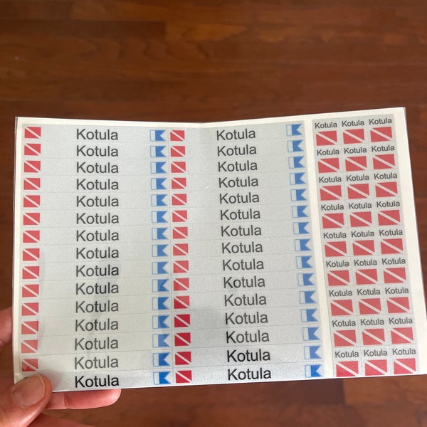 Custom Waterproof 3M Sticker Labels for Scuba Diving Gear, Boating Gear ...