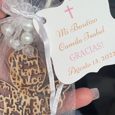 Baptism Angel Key Ring Made From Wood 12 PCS Communion Favors for Boy ...