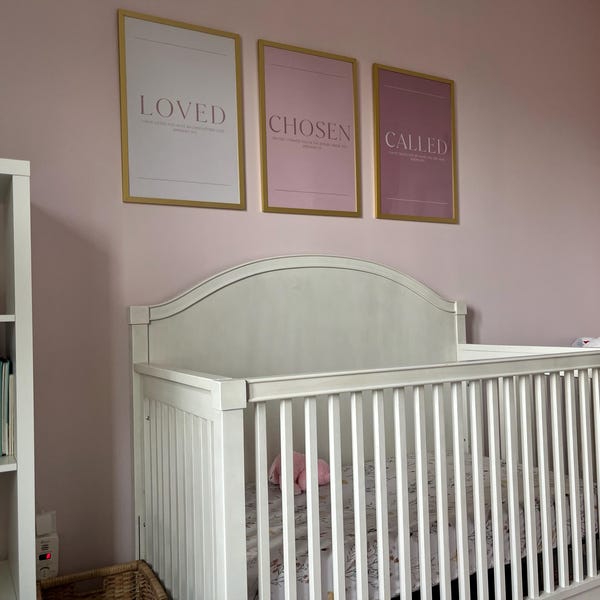 Called Chosen Loved Printable Wall Art, Christian Nursery Decor, Bible ...