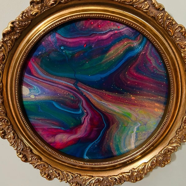 Acrylic Painting on Wood/ Fluid Art Painting/ Abstract Painting/ Pour ...
