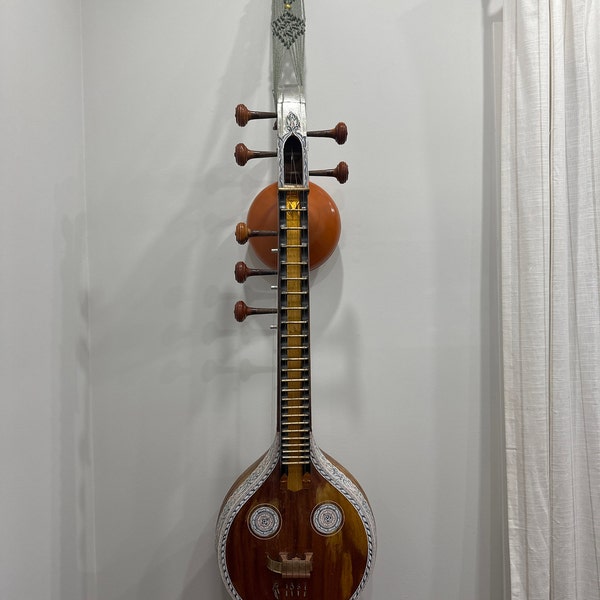 Macrame Acoustic Crystal Guitar Stand, Bamboo Wall Decor, Wall Mount ...