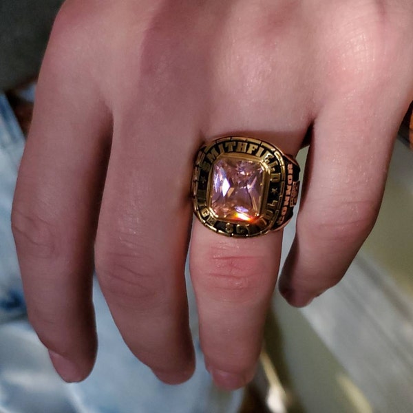 Silver Custom College Class Ring, School Ring,signet Ring, Graduation ...