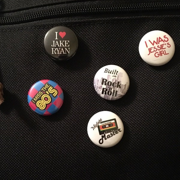 Everything 80's Buttons Party Favor (10 Pack), 1" or 1.5" or 2.25 ...