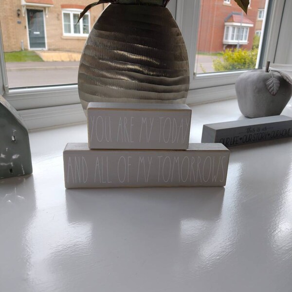 Any Wording - Block Wooden Signs - Personalised - Rae Dunn Inspired ...