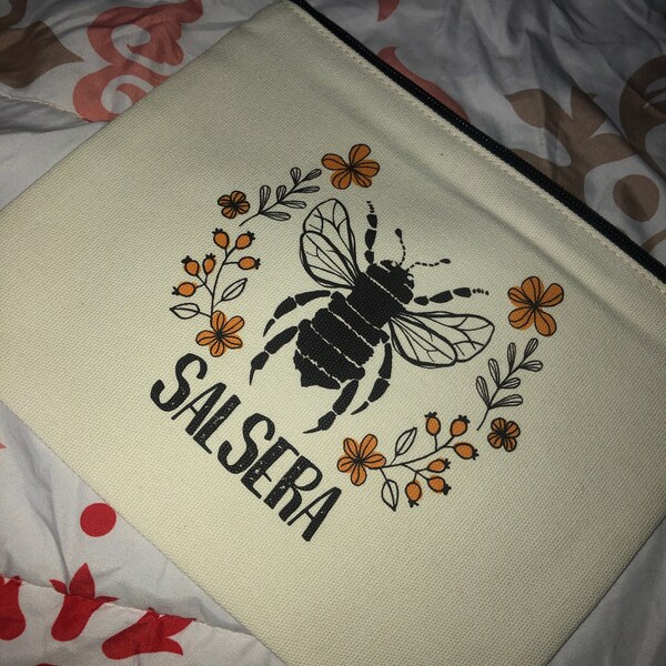 Personalized Makeup Bag, Bee Makeup Bag, Honey Bee Makeup Bag, Bridal ...