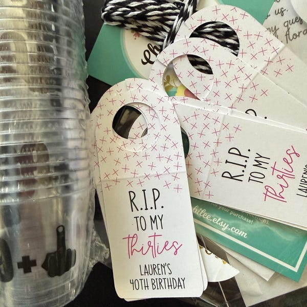 RIP to My Thirties - Party Favors Nips Mini-alcohol Shot Bottle Tags ...