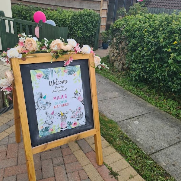 Editable Party Animals Welcome Sign Party Animal Sign Zoo Safari ...