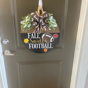 Fall Front Door Decor Fall Door Hanger Fall Family Football Fall Door ...