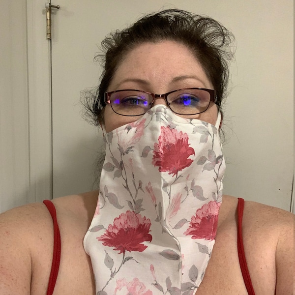 Adjustable One Layer Bandana Face Mask ~ Short & Long ~ Nose Wire ...