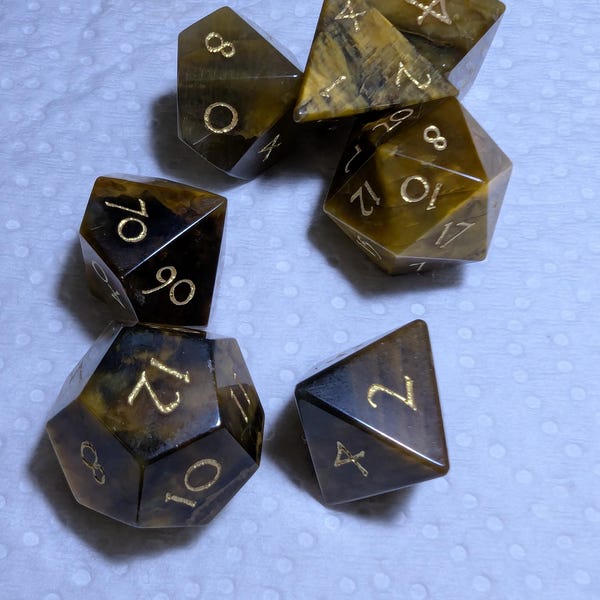 Gemstone Dice Set: Polyhedral DND Dice With Luxury Gift Box - Etsy