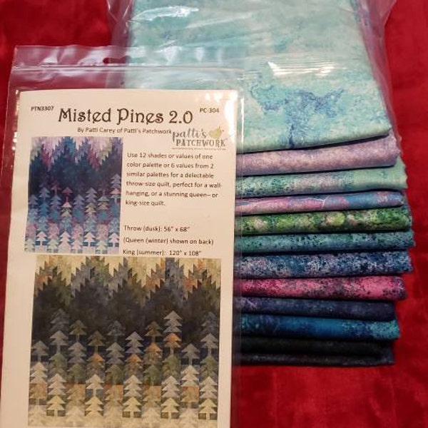 Misted Pines Quilt Kit - Summer Colorway - Northcott's NEW Stonehenge Gradations Collection ...