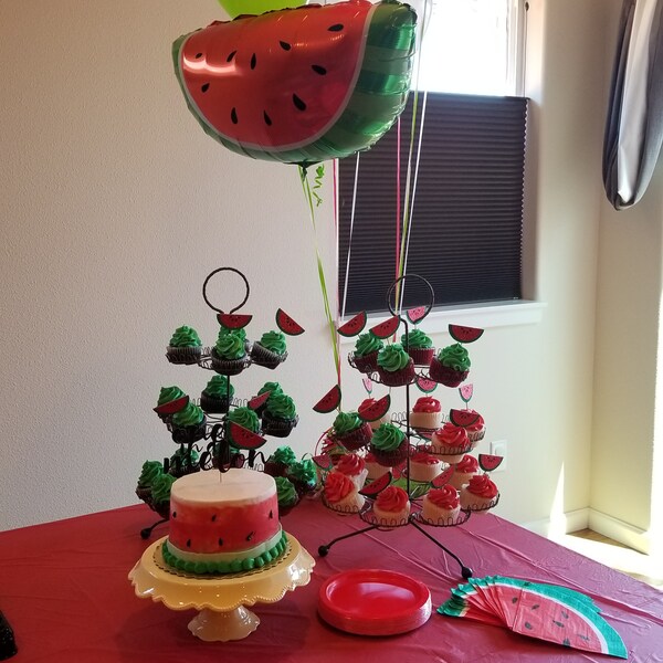 Watermelon Cupcake Toppers / Watermelon Party / Twotti Fruitti Party ...