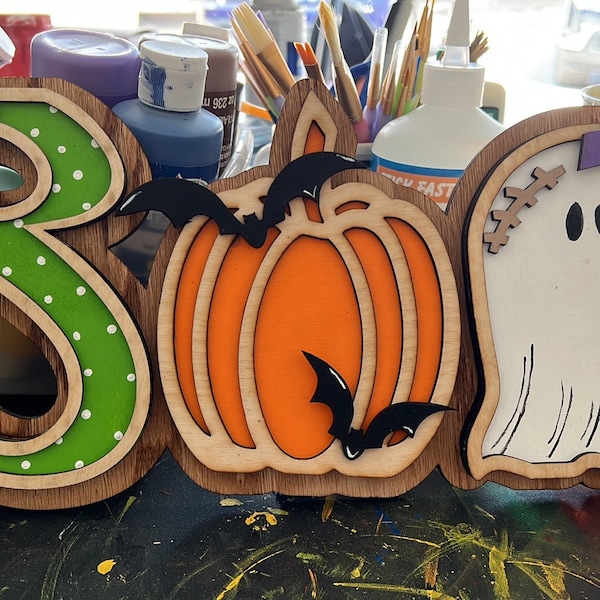 Halloween Laser Files, Halloween BOO Shelf Sitter, Pumpkin Ghost ...